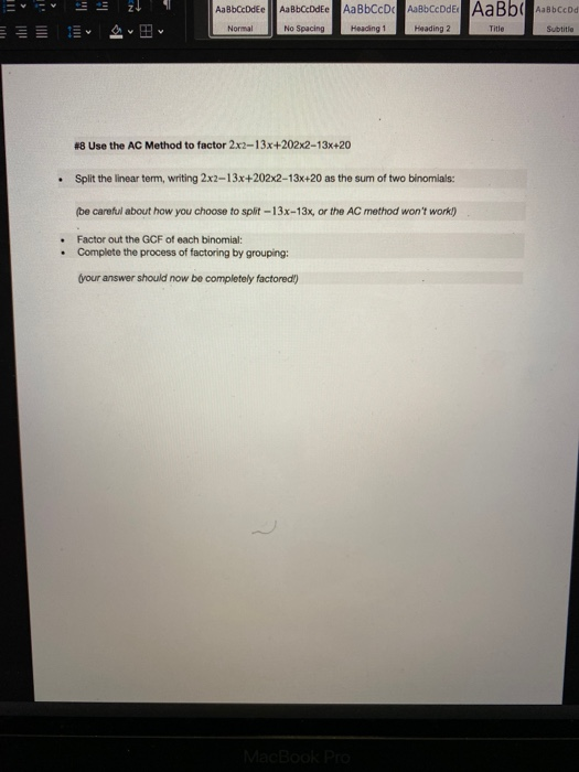 Solved 2 AaBbCcDdEe Aa Bbccddee AaBbCcDc AaBbccdet AaBb | Chegg.com