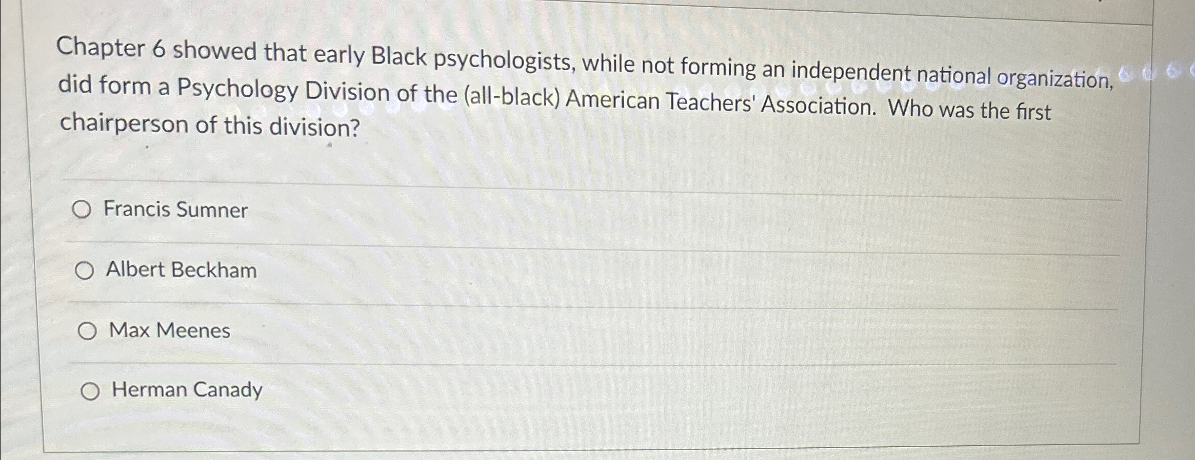 Solved Chapter 6 ﻿showed that early Black psychologists, | Chegg.com