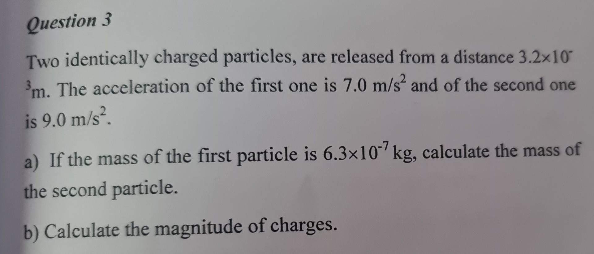 Solved Question 3 а Two identically charged particles, are | Chegg.com