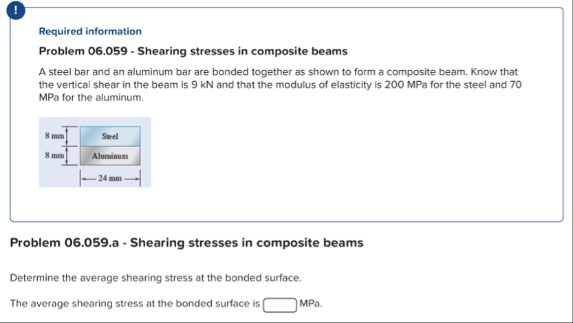 Solved Required informationProblem 06.059 - ﻿Shearing | Chegg.com