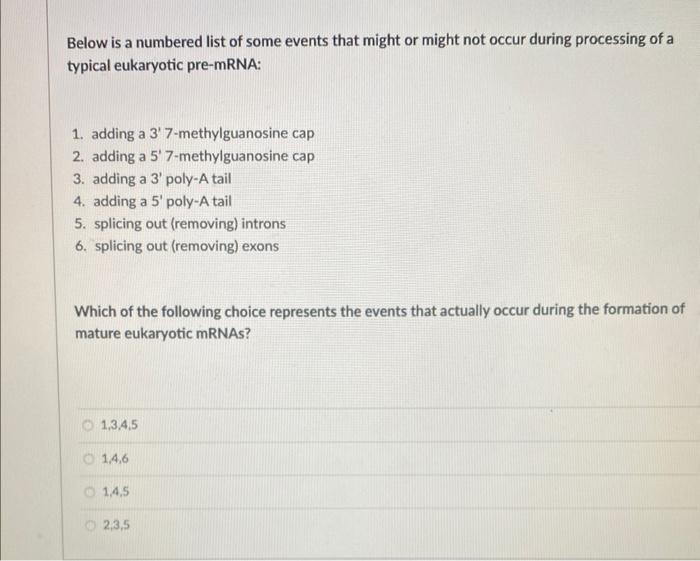 [Solved]: Below is a numbered list of some events that migh