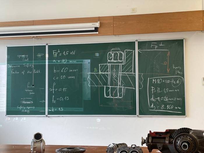 Solved operating Load Determine Safety factor of the Bolt. | Chegg.com