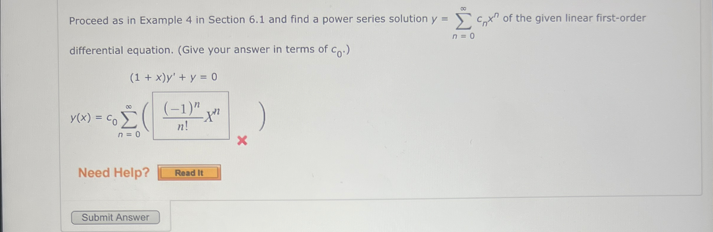 Solved Proceed as in Example 4 ﻿in Section 6.1 ﻿and find a | Chegg.com