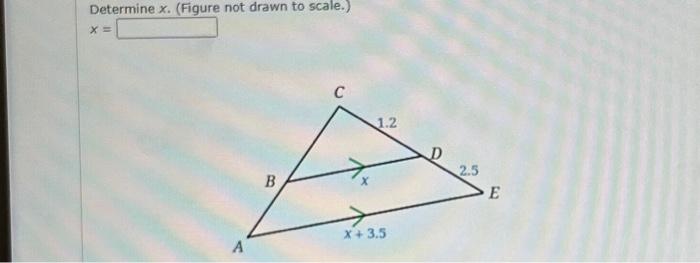 Solved Determine x. (Figure not drawn to scale.) X = A B C | Chegg.com