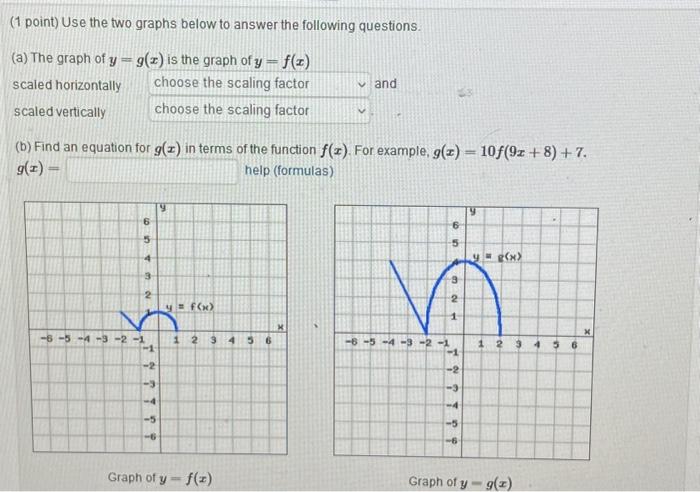 Solved (1 point) Use the two graphs below to answer the | Chegg.com