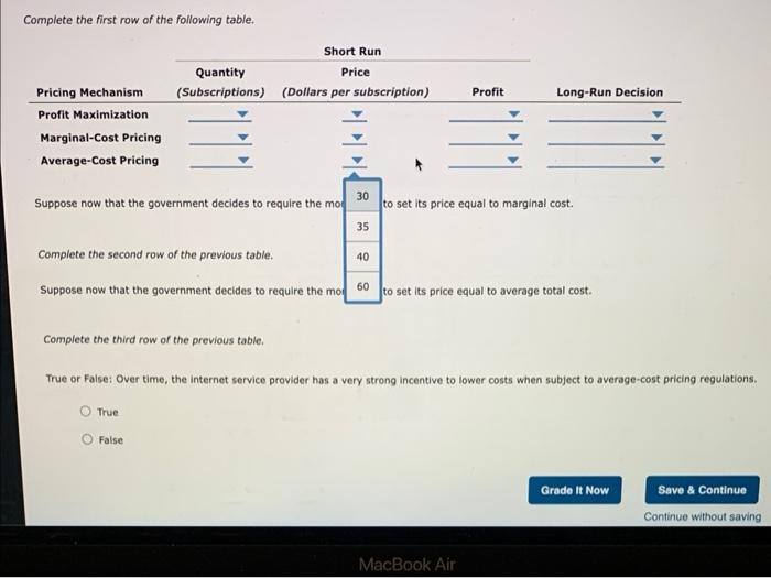 Solved Consider the only internet service provider in a | Chegg.com