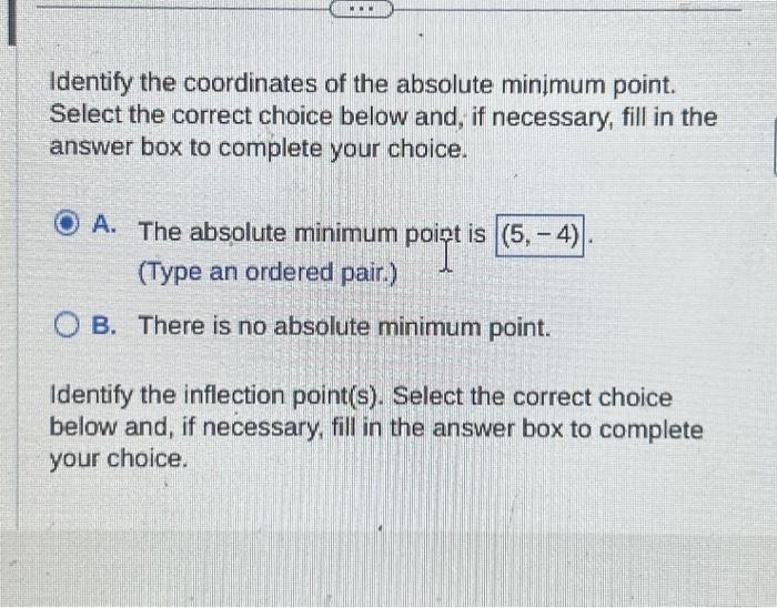 Solved Identify the coordinates of any local minimum points. | Chegg.com