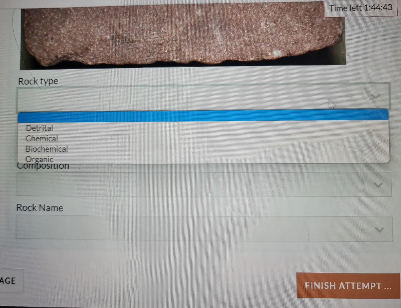 Solved Examine the sedimentary rock and identify its name | Chegg.com