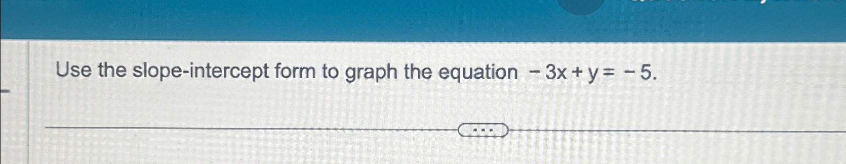 Solved Use the slope-intercept form to graph the equation | Chegg.com