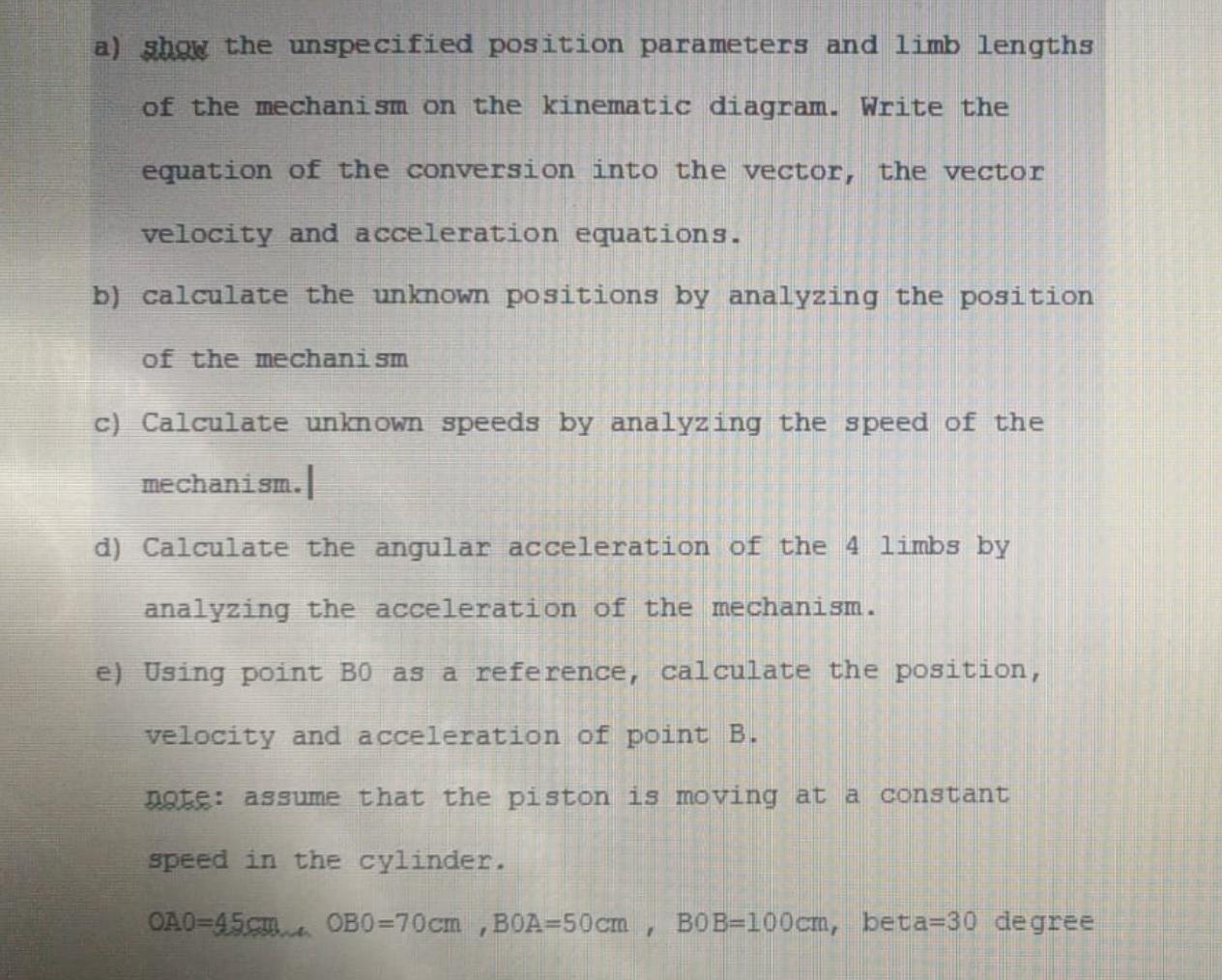 Solved a) show the unspecified position parameters and limb | Chegg.com