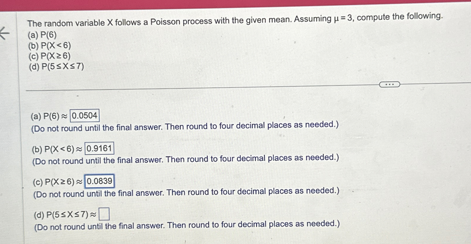 Solved The random variable x ﻿follows a Poisson process with | Chegg.com