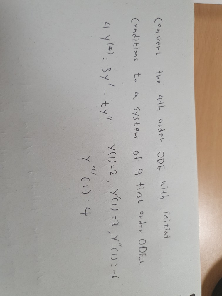 Solved Convert the 4th order ODE with Initiat Conditions to | Chegg.com