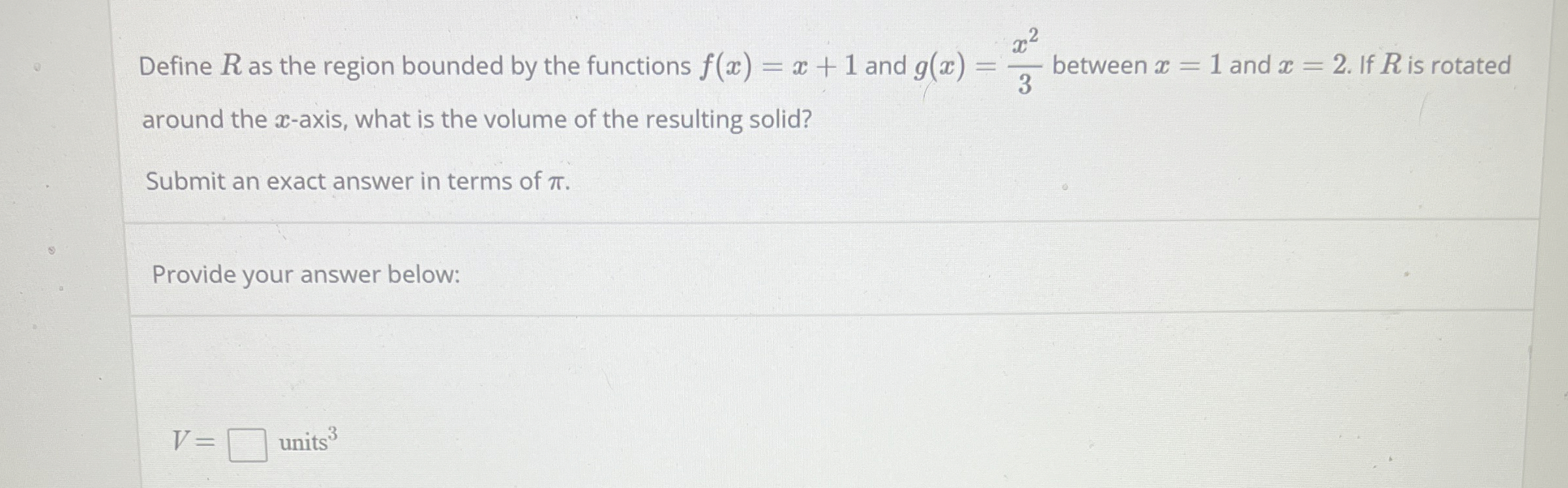 Solved Define R ﻿as the region bounded by the functions | Chegg.com