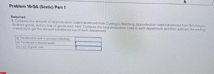 Solved Required information Problem 16-5A (Static) | Chegg.com Solved Required information Problem 16-5A (Static) | Chegg.com