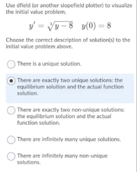 Solved Use dfield (or another slopefield plotter) to | Chegg.com