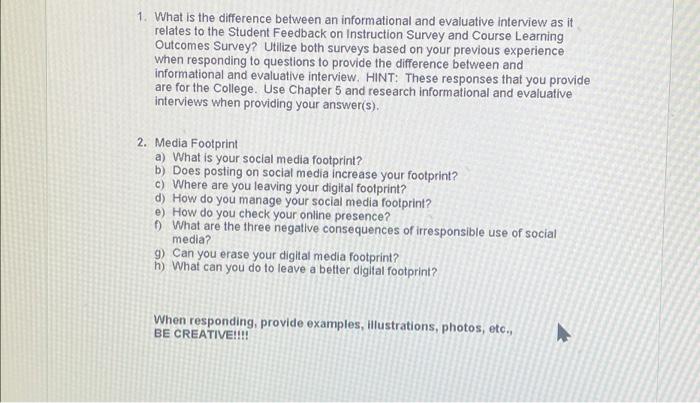 Solved 1. What is the difference between an informational | Chegg.com