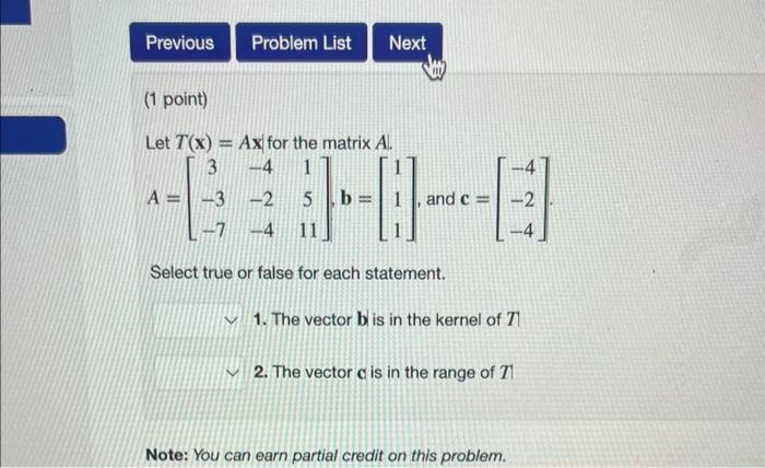 Solved Let T(x)=Ax for the matrix A. | Chegg.com