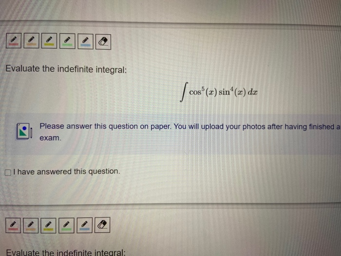 Solved Evaluate the indefinite integral: | cos” () sin(a) de | Chegg.com