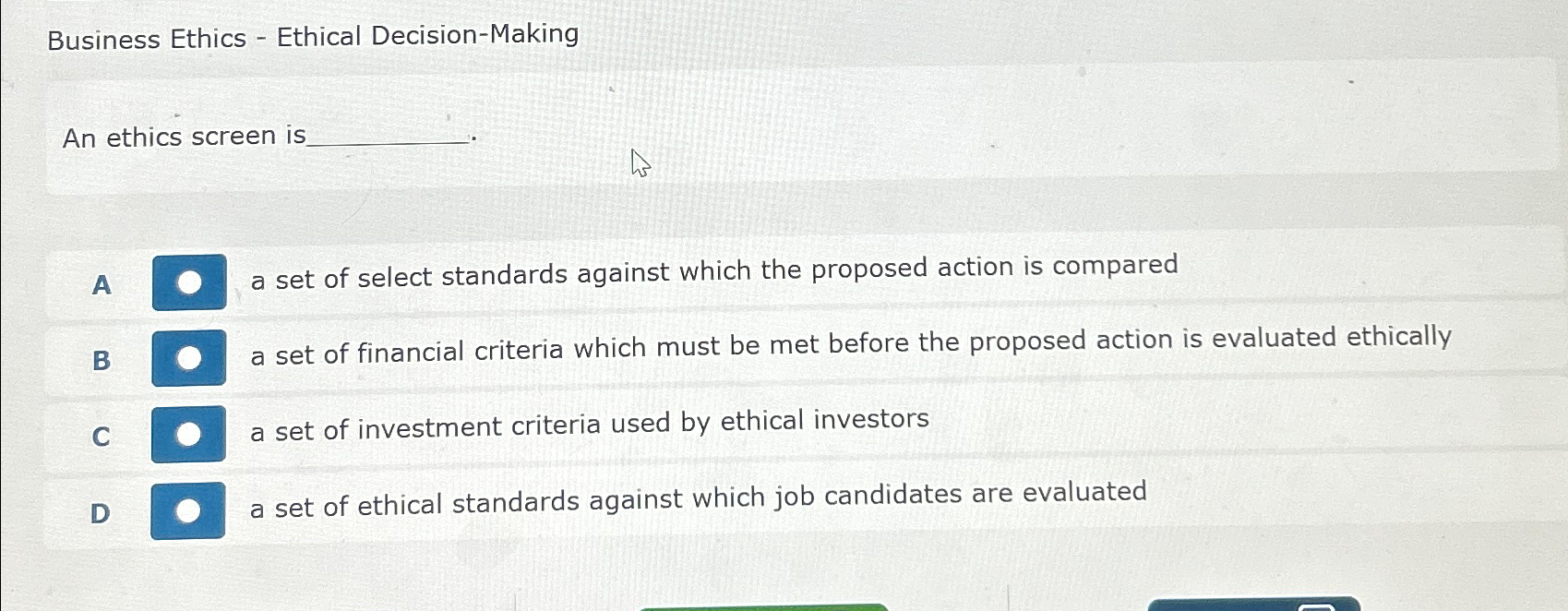 Solved Business Ethics - ﻿Ethical Decision-MakingAn ethics | Chegg.com