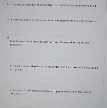 Solved According to labeling theorists, which of the | Chegg.com