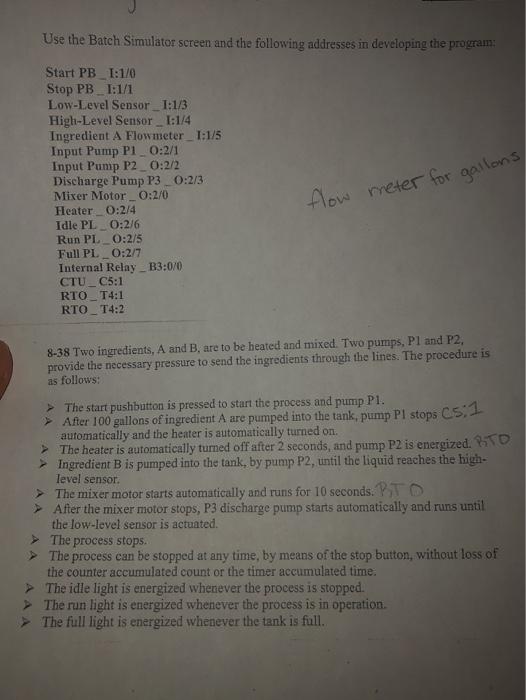 Solved Use the Batch Simulator screen and the following | Chegg.com