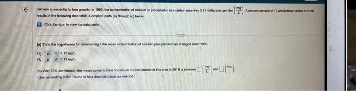 Solved result in the following data table Coerplete parts | Chegg.com