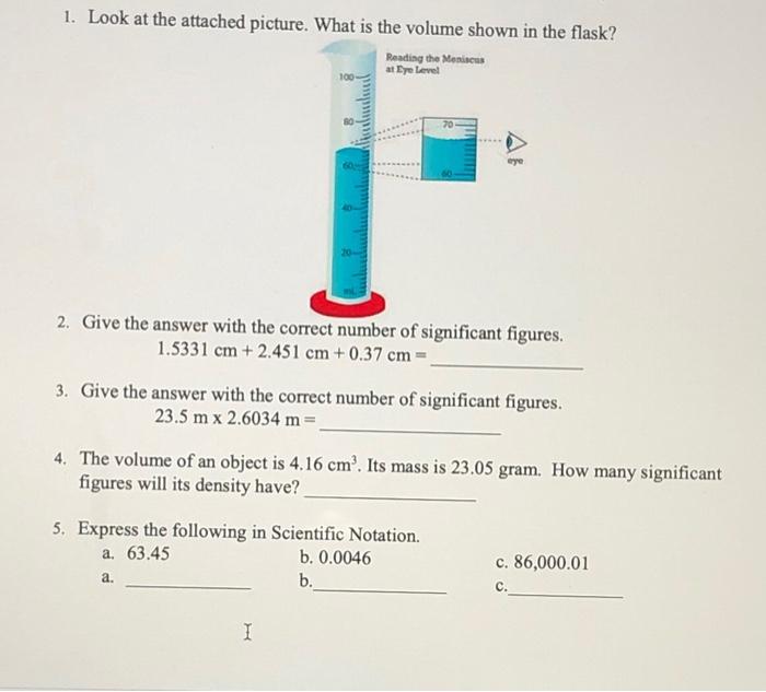 Solved 1. Look at the attached picture. What is the volume | Chegg.com