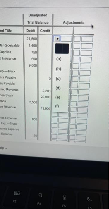 Solved The Unacjusted Trial Balance columns have been | Chegg.com