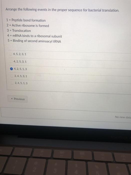 Solved Arrange the following events in the proper sequence | Chegg.com
