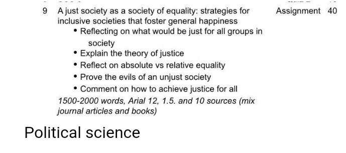 Solved 9 A just society as a society of equality: strategies | Chegg.com