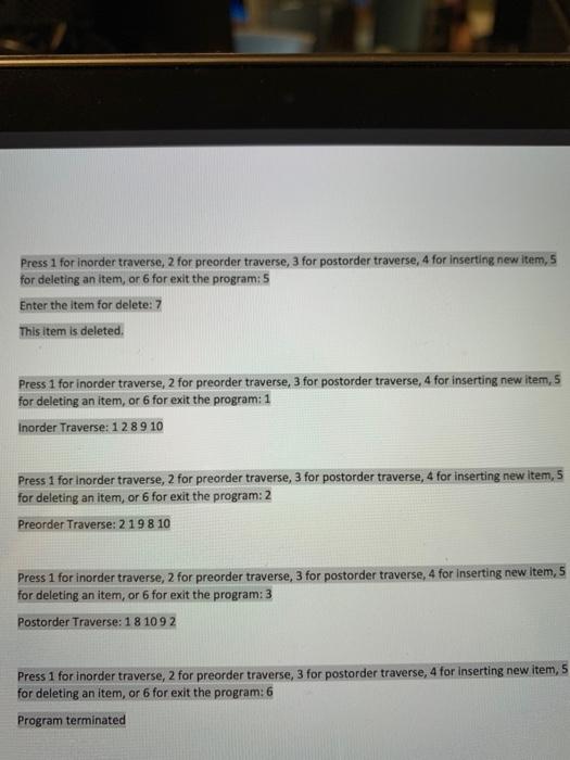 Solved Create A Binary Search Tree Bst Of Integer Values 