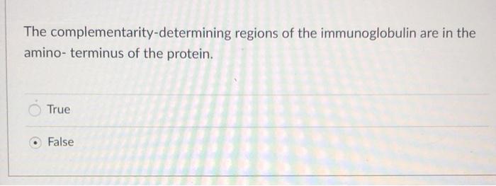 Solved The complementarity-determining regions of the | Chegg.com