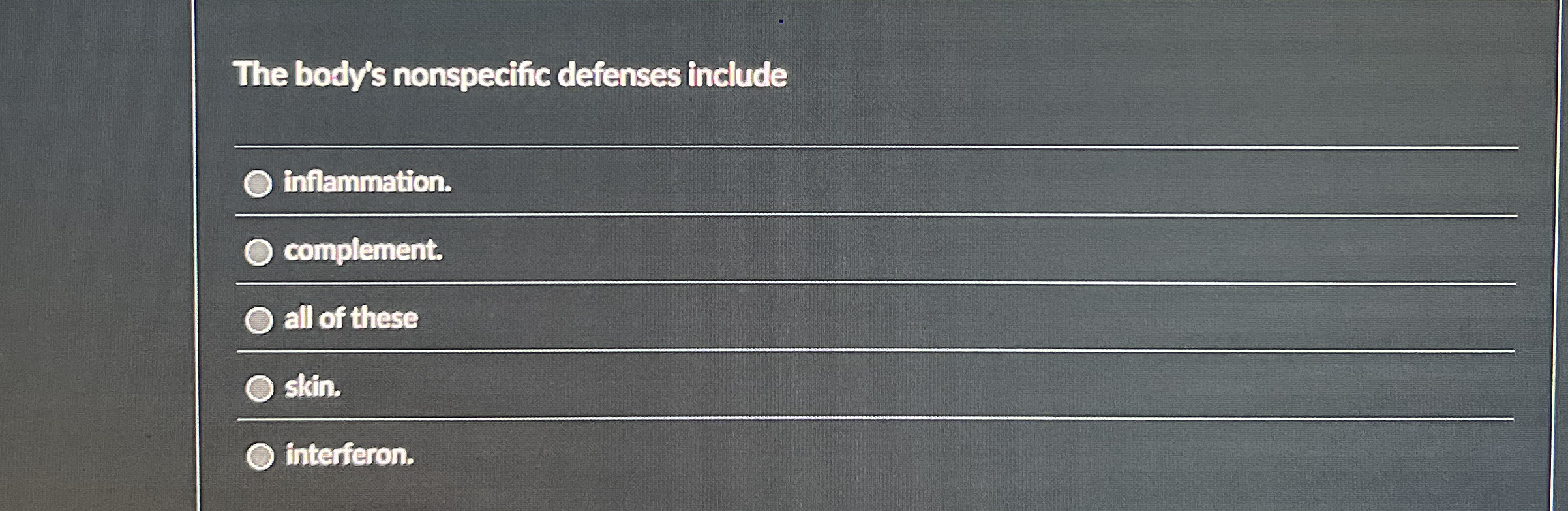 Solved The body's nonspecific defenses include | Chegg.com