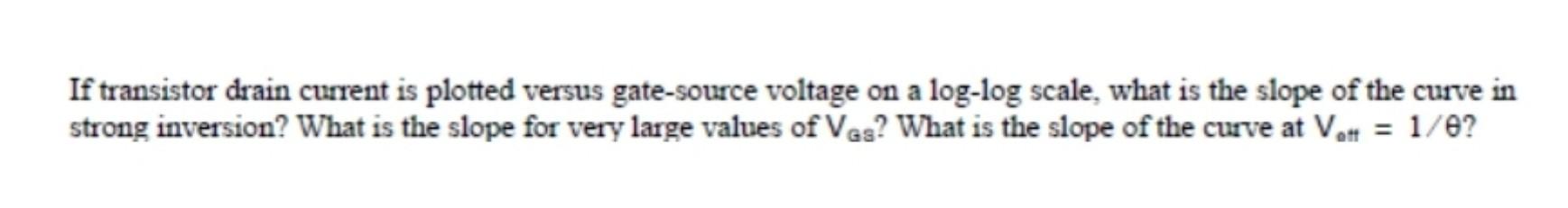 Solved If transistor drain current is plotted versus | Chegg.com