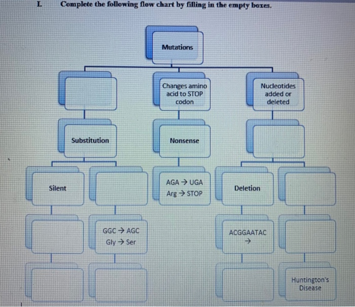Solved I Complete the following flow chart by filling in the | Chegg.com