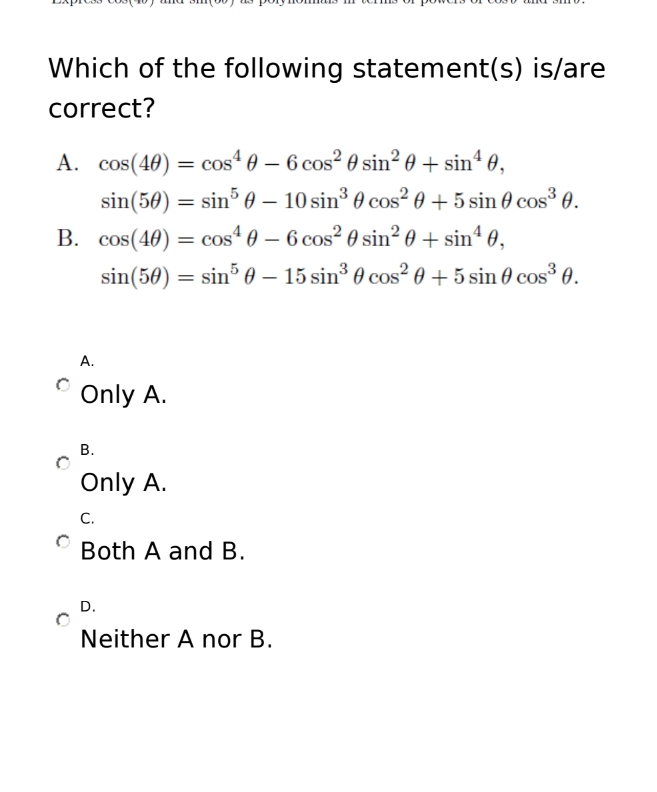 Solved Which of the following statement(s) ﻿is/are | Chegg.com