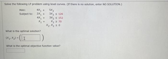 Solved Solve the following LP problem using level curves. | Chegg.com