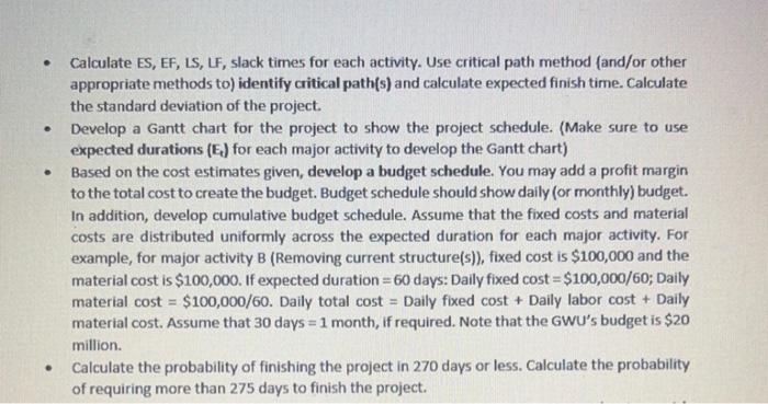 Project Management create a Work Breakdown Structure | Chegg.com