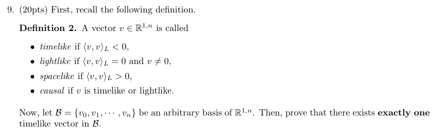 Solved (20pts) ﻿First, recall the following | Chegg.com