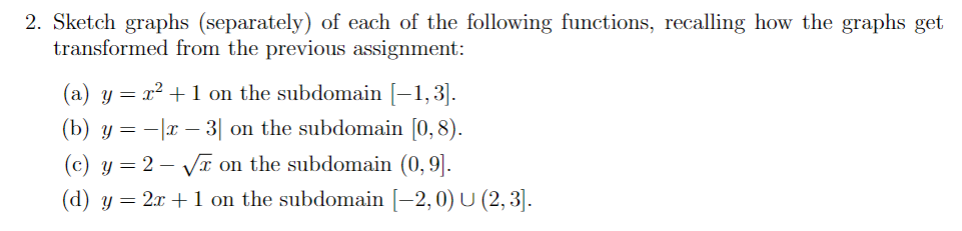 Sketch graphs (separately) ﻿of each of the following | Chegg.com
