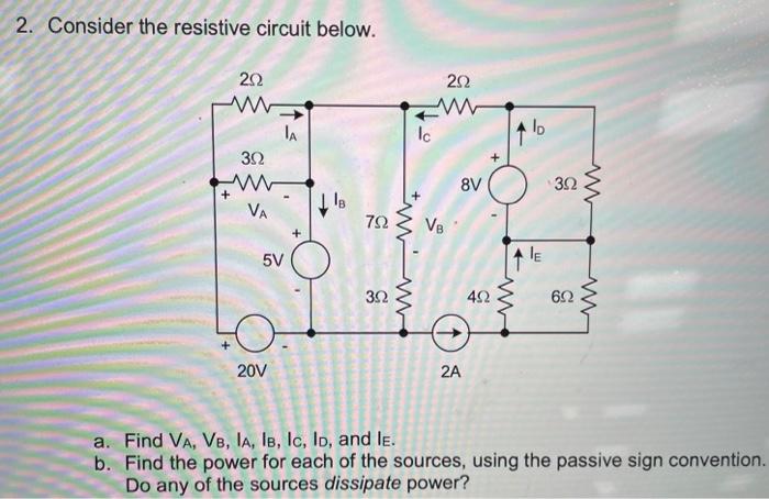 Solved 2. Consider the resistive circuit below. a. Find | Chegg.com