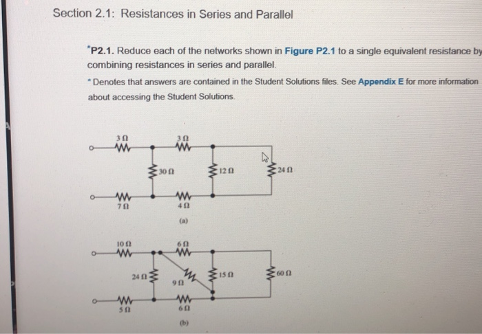 Solved Section 2.1: Resistances in Series and Parallel | Chegg.com