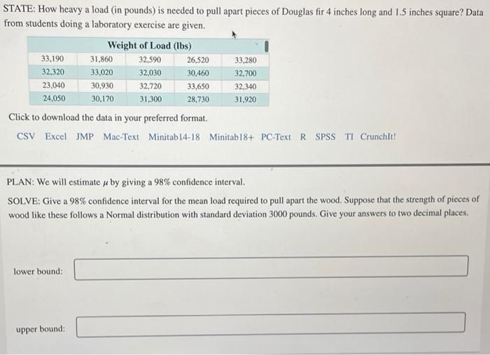 Solved STATE: How heavy a load (in pounds) is needed to pull | Chegg.com