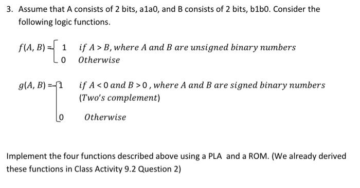 Solved PLEASE USE PLA and ROM and ill make sure to give you | Chegg.com