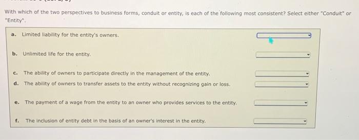 Solved With which of the two perspectives to business forms, | Chegg.com