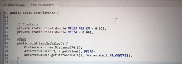 Solved 19 Distance java TestDistance.java 17- public enum | Chegg.com