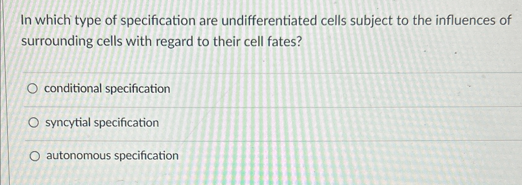 Solved In which type of specification are undifferentiated | Chegg.com