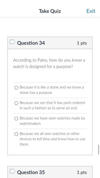 According to Paley, how do you know a watch is | Chegg.com