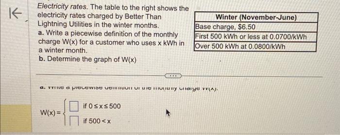 Solved Electricity rates. The table to the right shows the | Chegg.com