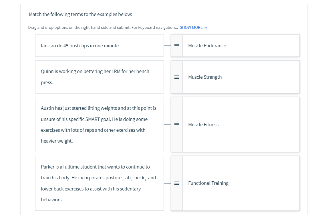 Solved Match the following terms to the examples below:Drag | Chegg.com
